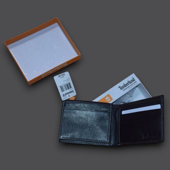 Timberland | Accessories | Timberland Black Genuine Leather Passcase ...